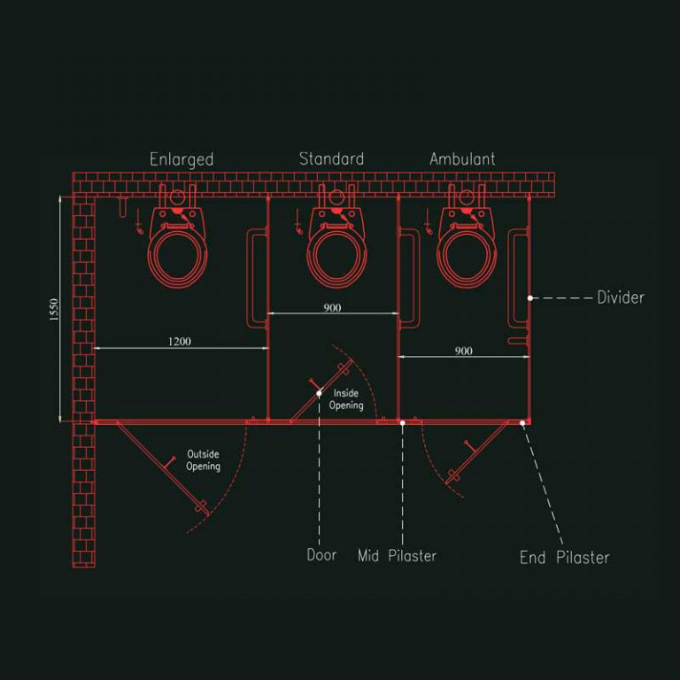 Titan 18mm Box-Up Model for Toilet Cubicle Solution - Merino Restrooms